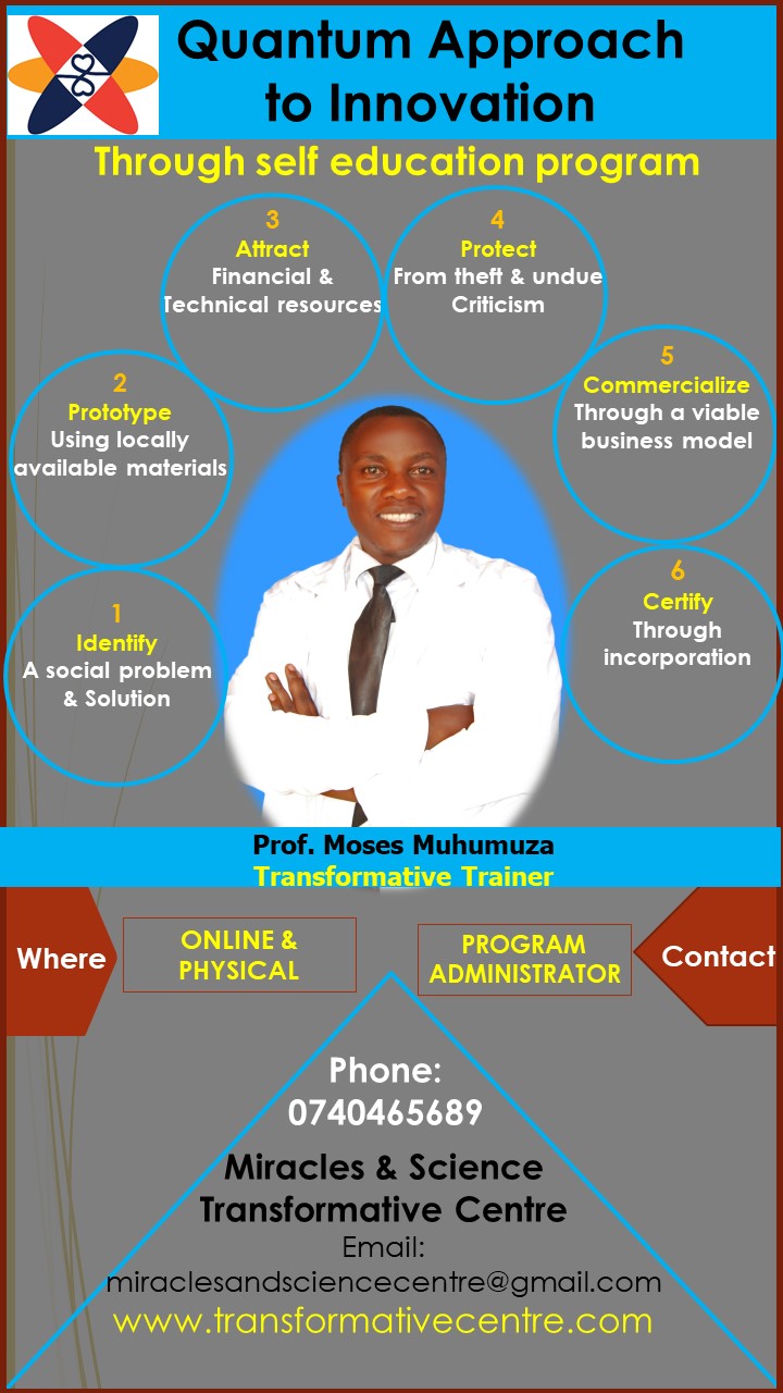 Register for Quantum approach to innovation through self education - Miracles and Science Center